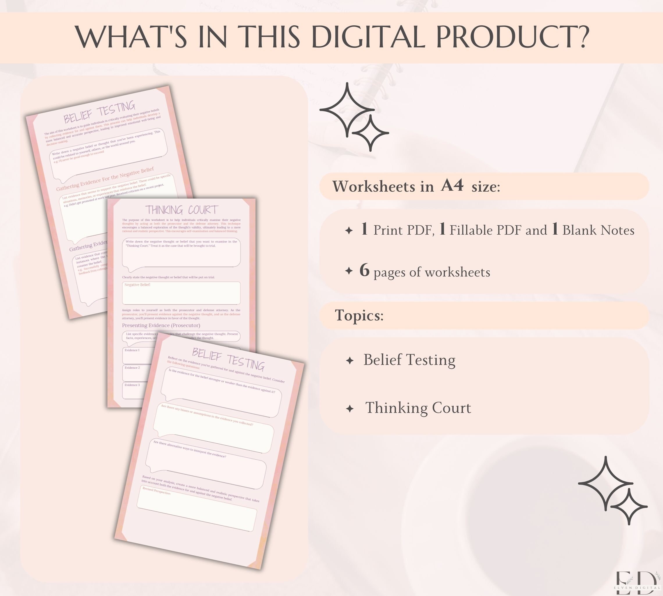 CBT for Anxiety CBT Worksheets for Teen and Adult Challenging Anxious ...