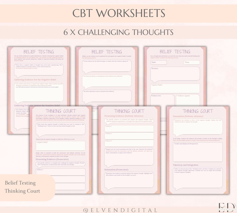 CBT Therapy Worksheets Cbt Bundle for Teens and Adults CBT - Etsy Australia