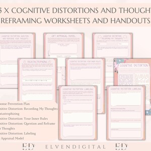 CBT Therapy Worksheets Cbt Bundle for Teens and Adults CBT Coping Skill ...