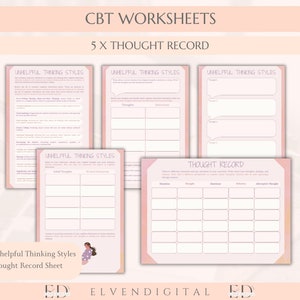 CBT Therapy Worksheets Cbt Bundle for Teens and Adults CBT Coping Skill ...