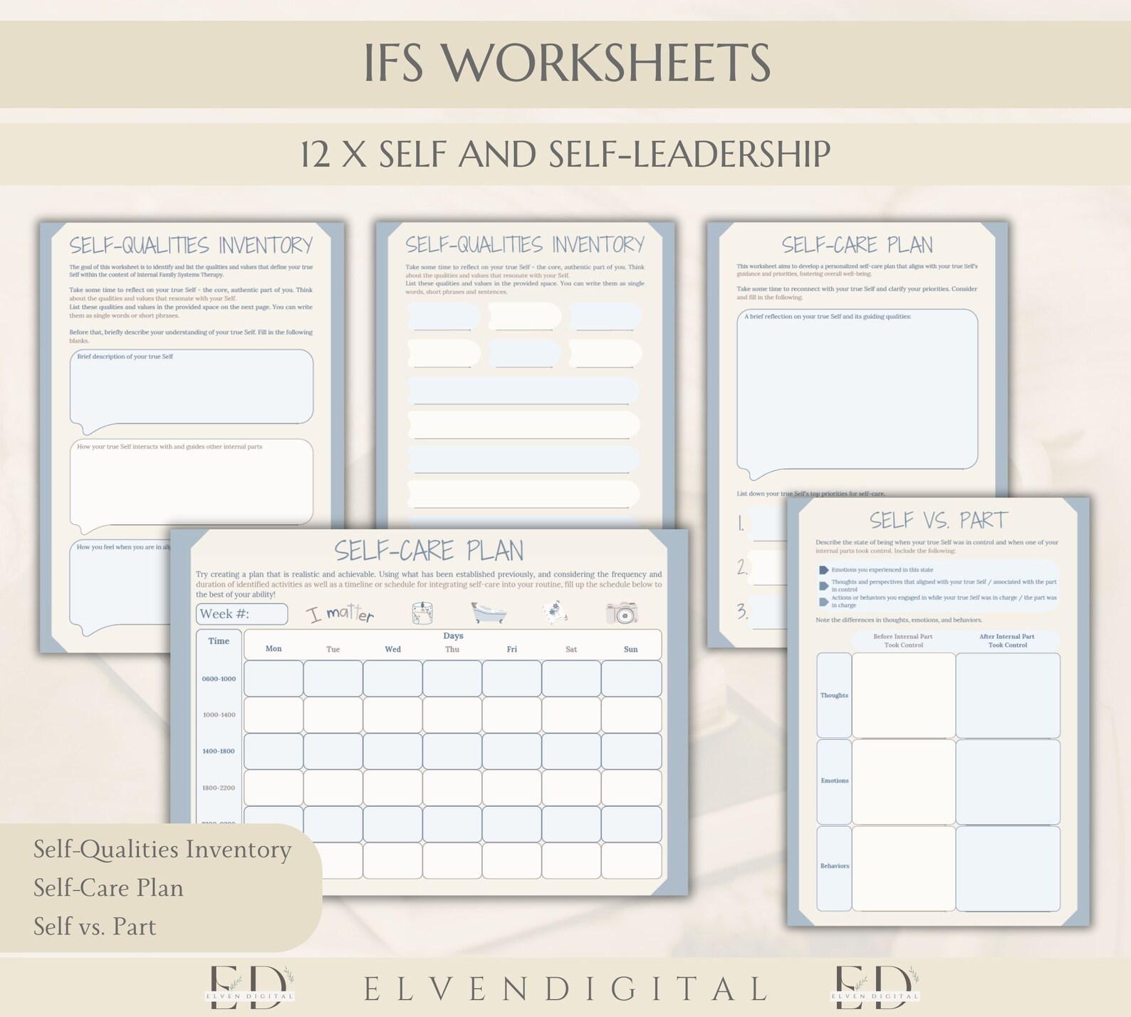Internal Family Systems Worksheets IFS Cheat Sheets Parts Mapping ...