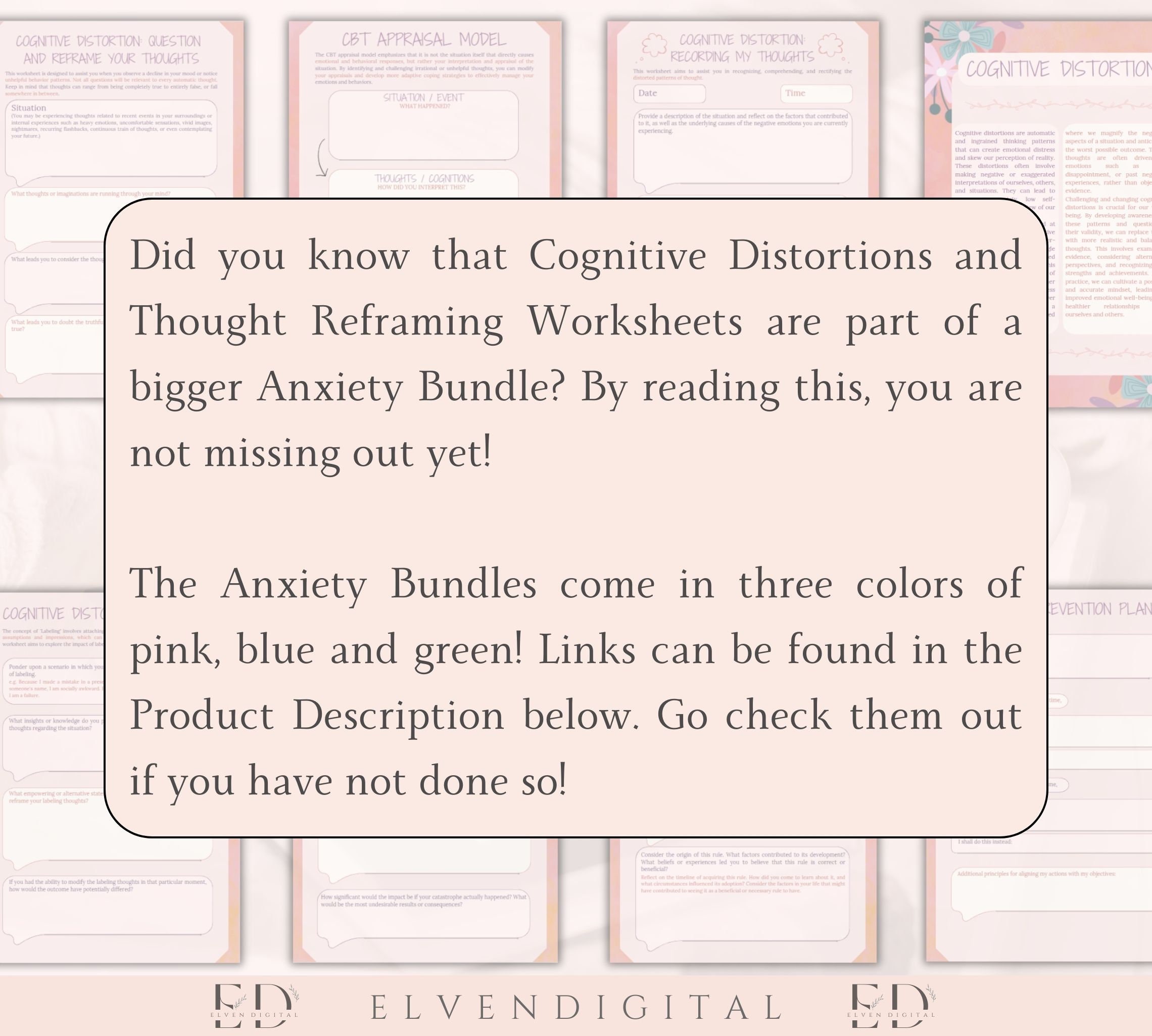 Cognitive Distortion Worksheets Therapy Cognitive Psychology Worksheets ...