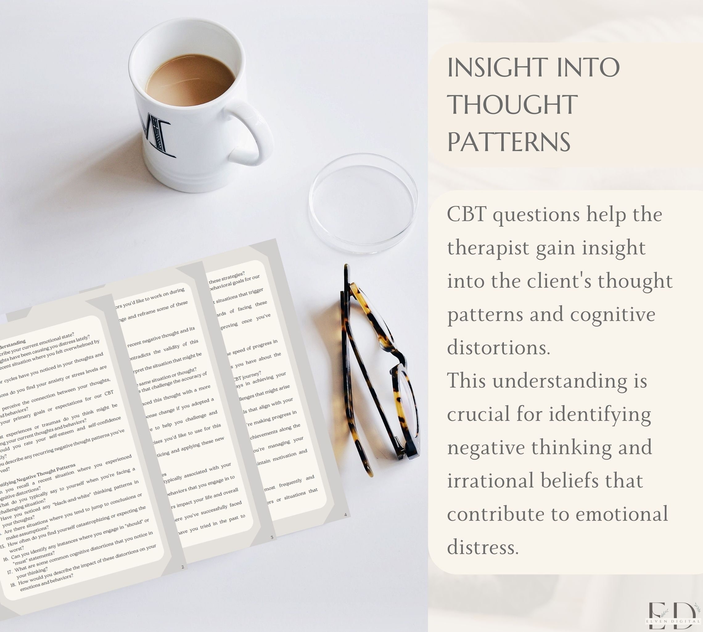 CBT Session Questions Cognitive Behavioral Therapy Counseling Tools ...