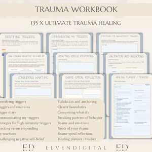 Trauma Therapy Bundle Nervous System Regulation Workbook Adult Trauma ...
