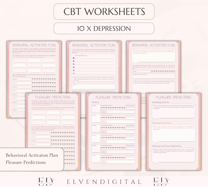 CBT Therapy Worksheets Cbt Bundle for Teens and Adults CBT Coping Skill ...