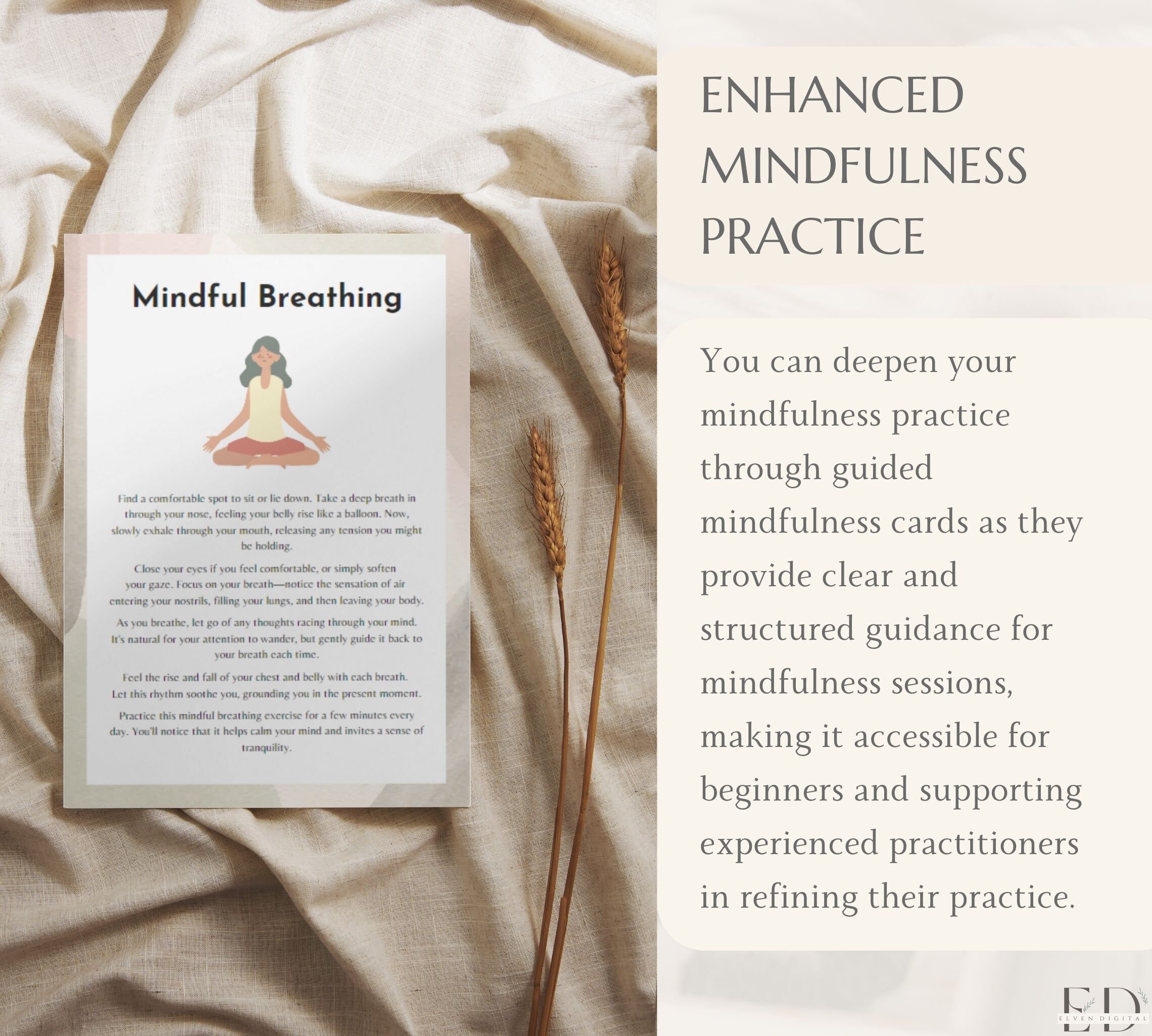 Guided Mindfulness Cards Therapy Office Decor Scripted Meditation ...