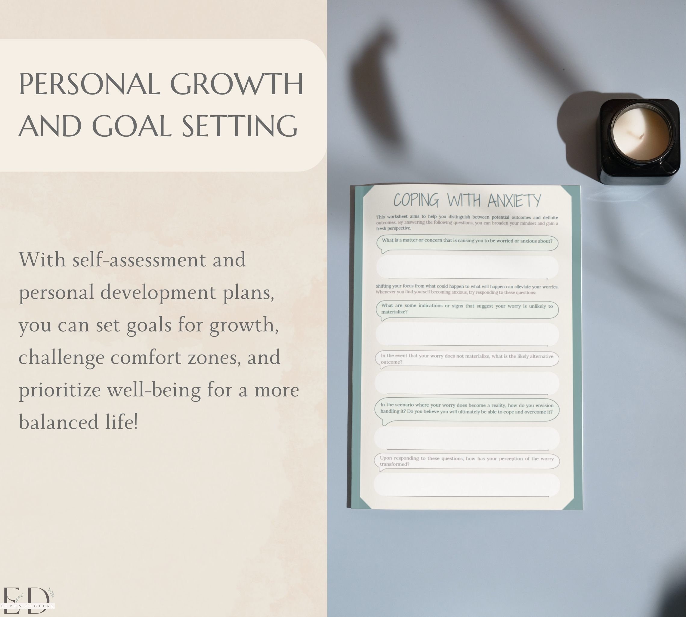 Anxiety Worksheets for Therapist Anxiety Coping Skills - Etsy