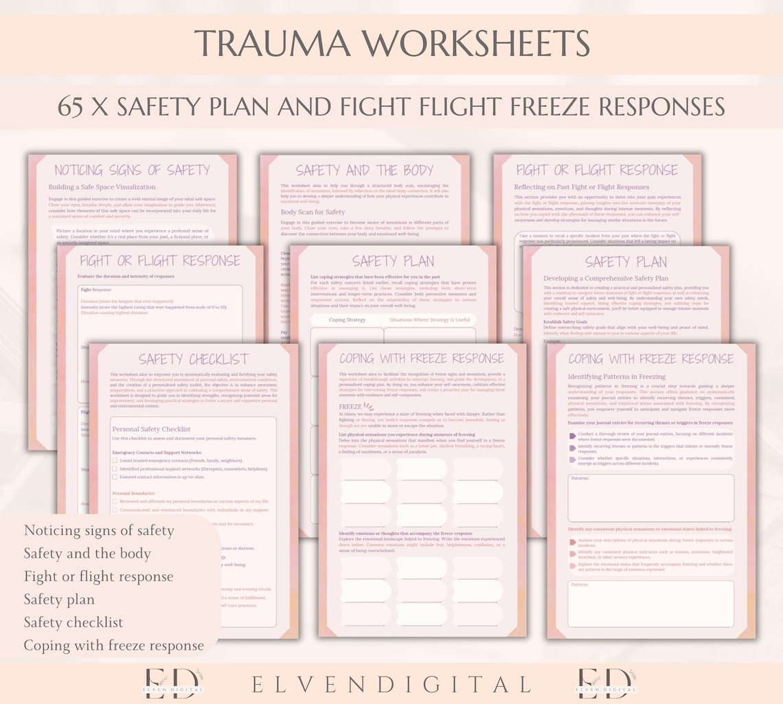 Trauma Therapy Worksheets Adult Mega Bundle Attachment Styles ...