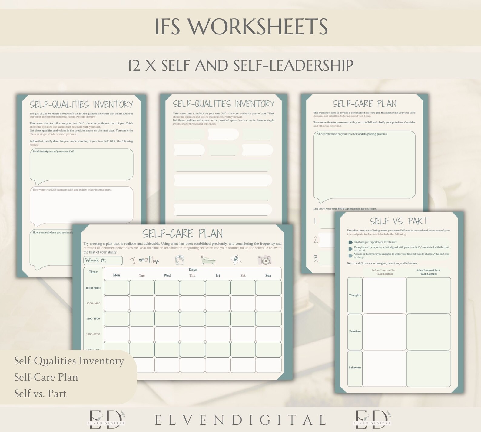 Internal Family Systems Cheat Sheets IFS Therapy Worksheets IFS ...