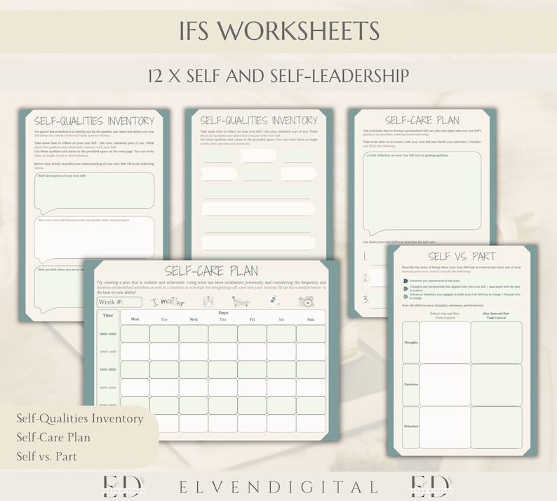 Internal Family Systems Cheat Sheets IFS Therapy Worksheets IFS ...