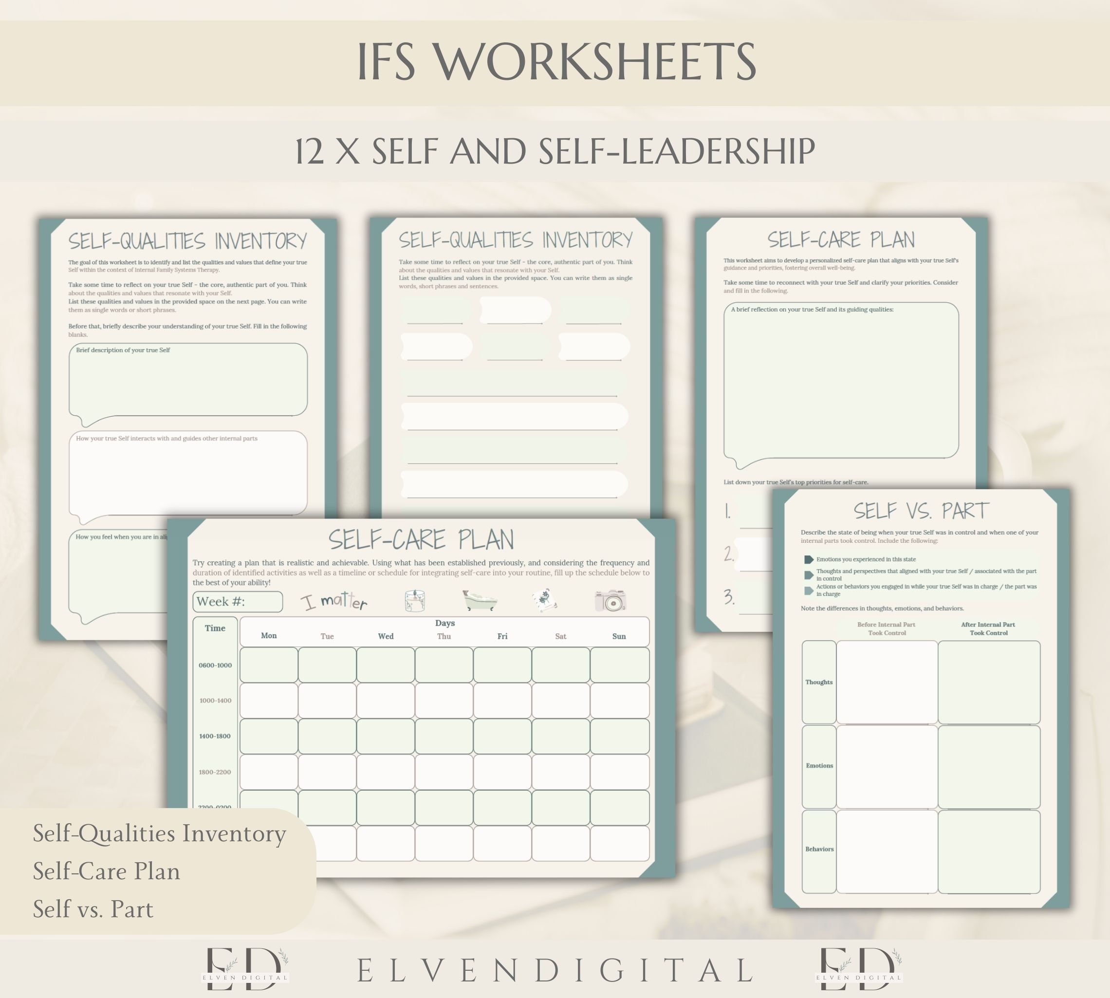 Internal Family Systems Cheat Sheets IFS Therapy Worksheets IFS ...