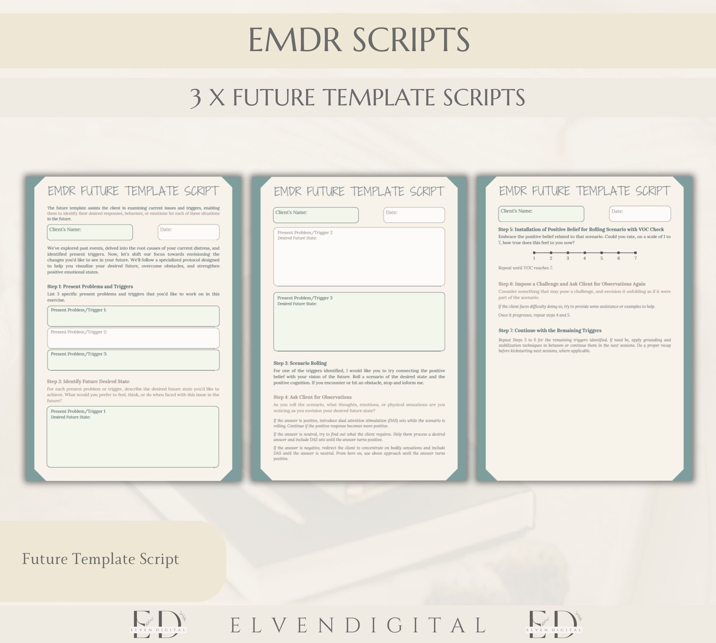 EMDR Worksheets for Therapist EMDR Bundle Therapy Scripts EMDR Handouts ...