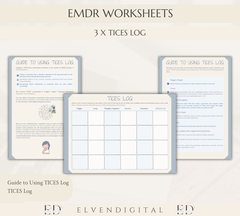 EMDR Worksheet Bundle Eye Movement Psychotherapy Bundle EMDR Scripts ...