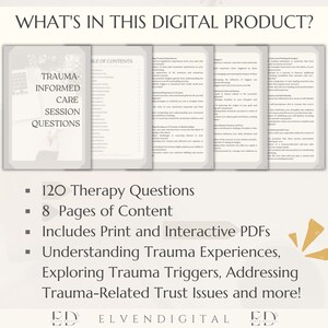 Trauma Informed Therapy Session Questions for Client Counseling ...