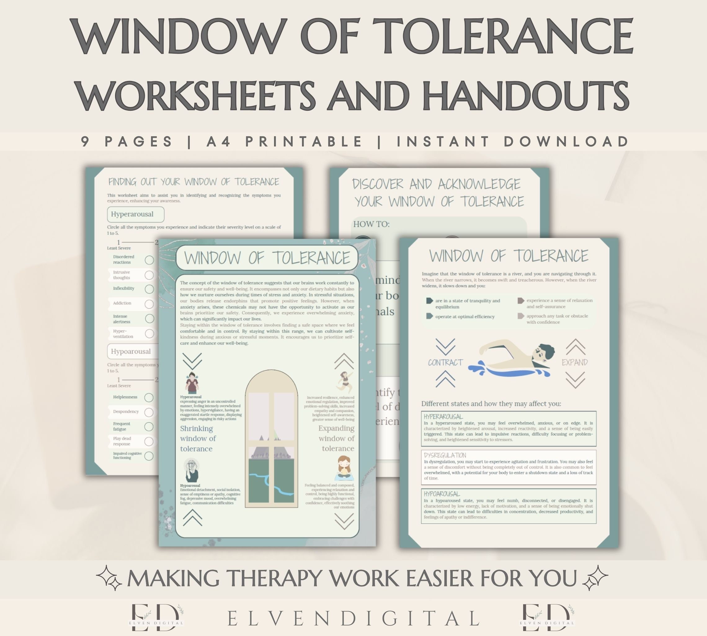 Zones of Regulation Coping Skills Emotional Regulation CBT PTSD Window ...