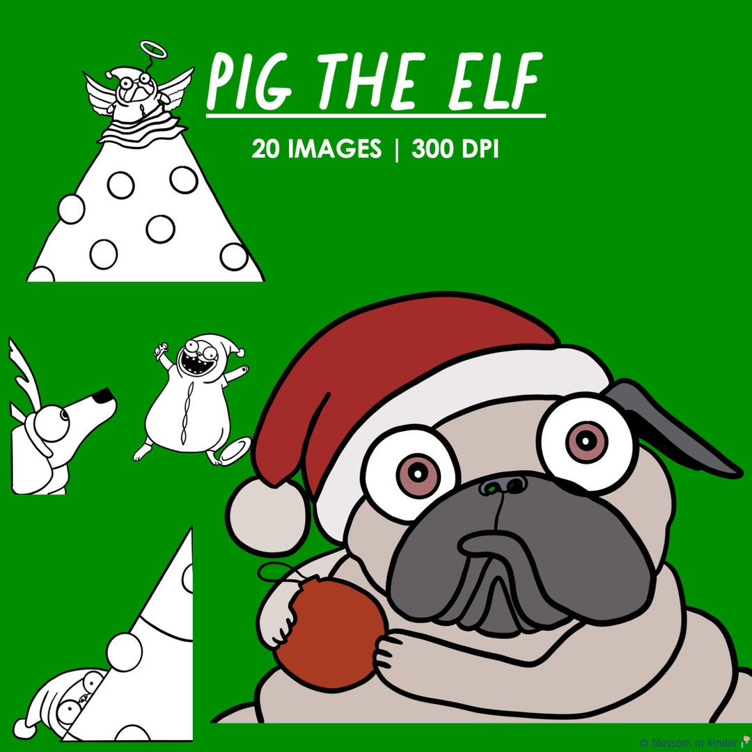 Pig the Elf Clipart - Etsy