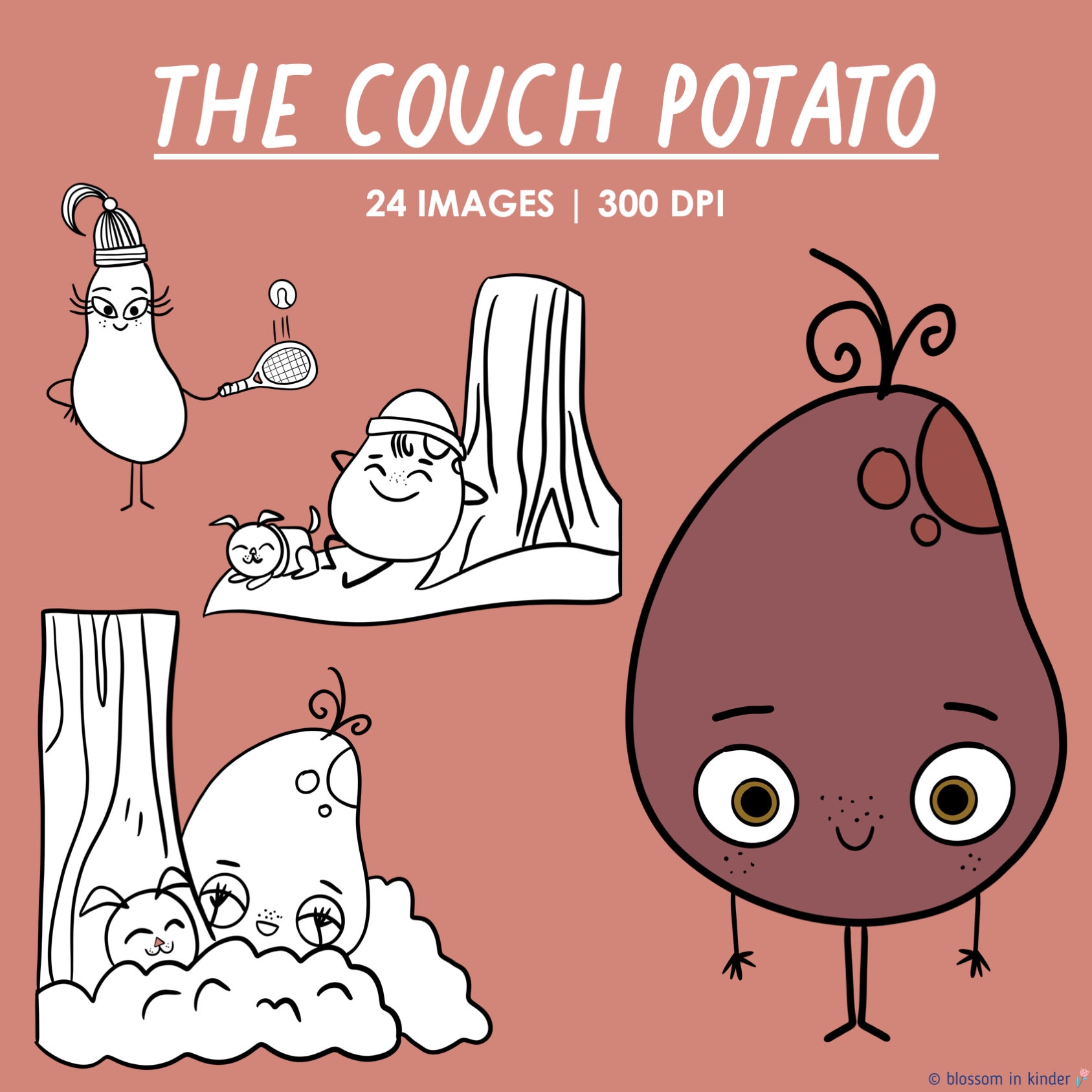 The Couch Potato Clipart - Etsy