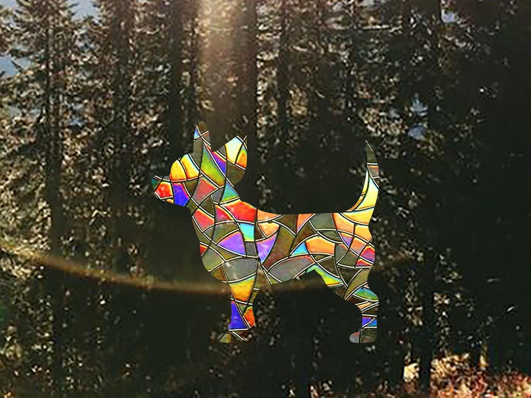 Chihuahua Suncatcher Dog Window Sticker Wall Art Ornament Gifts, Sun ...