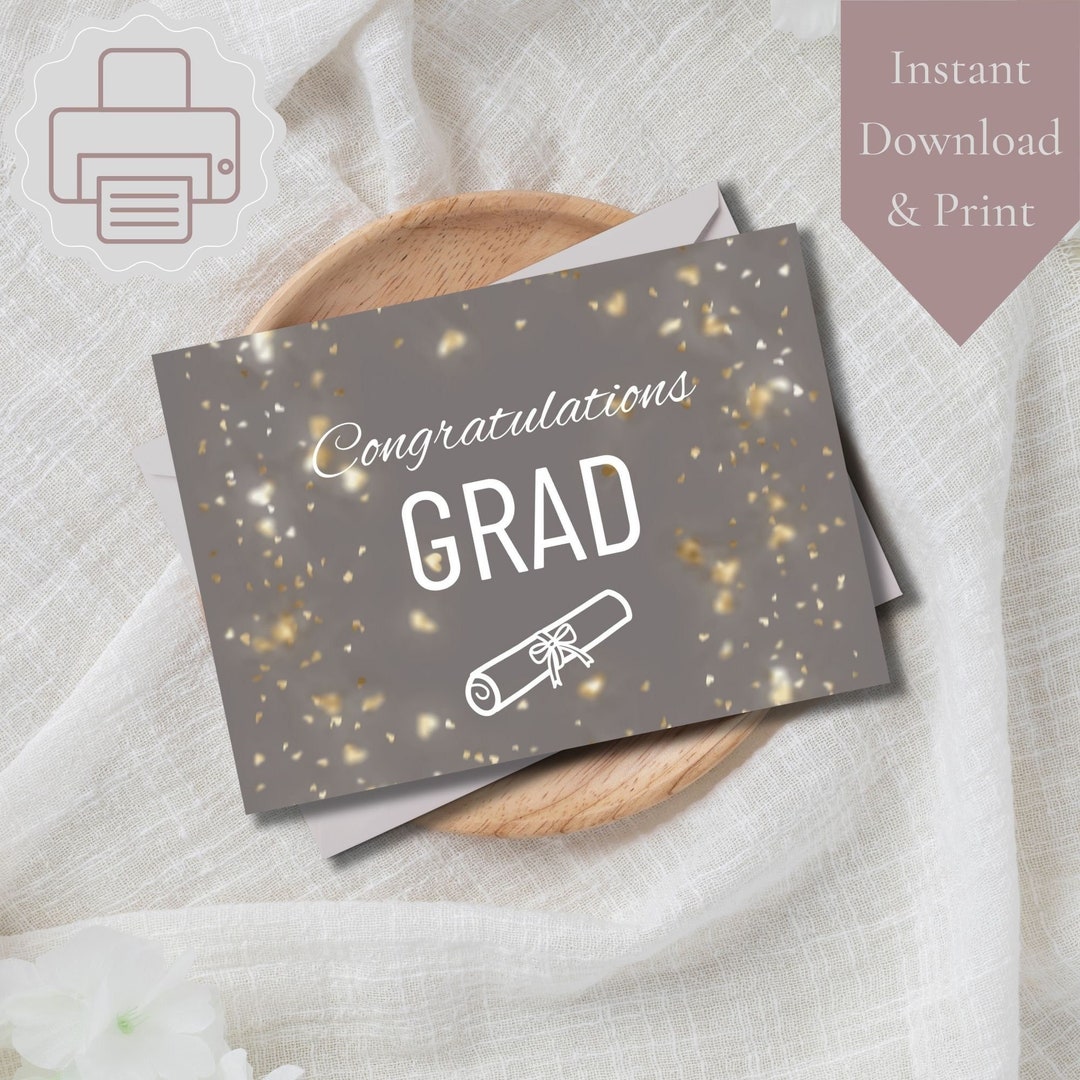 Graduation Printable Card, Graduation Digital Card, Congratulations ...