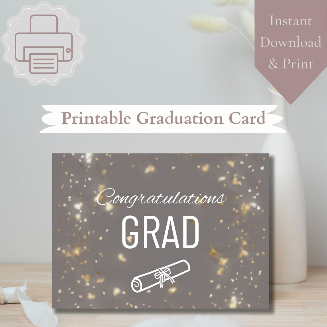 Graduation Printable Card, Graduation Digital Card, Congratulations ...
