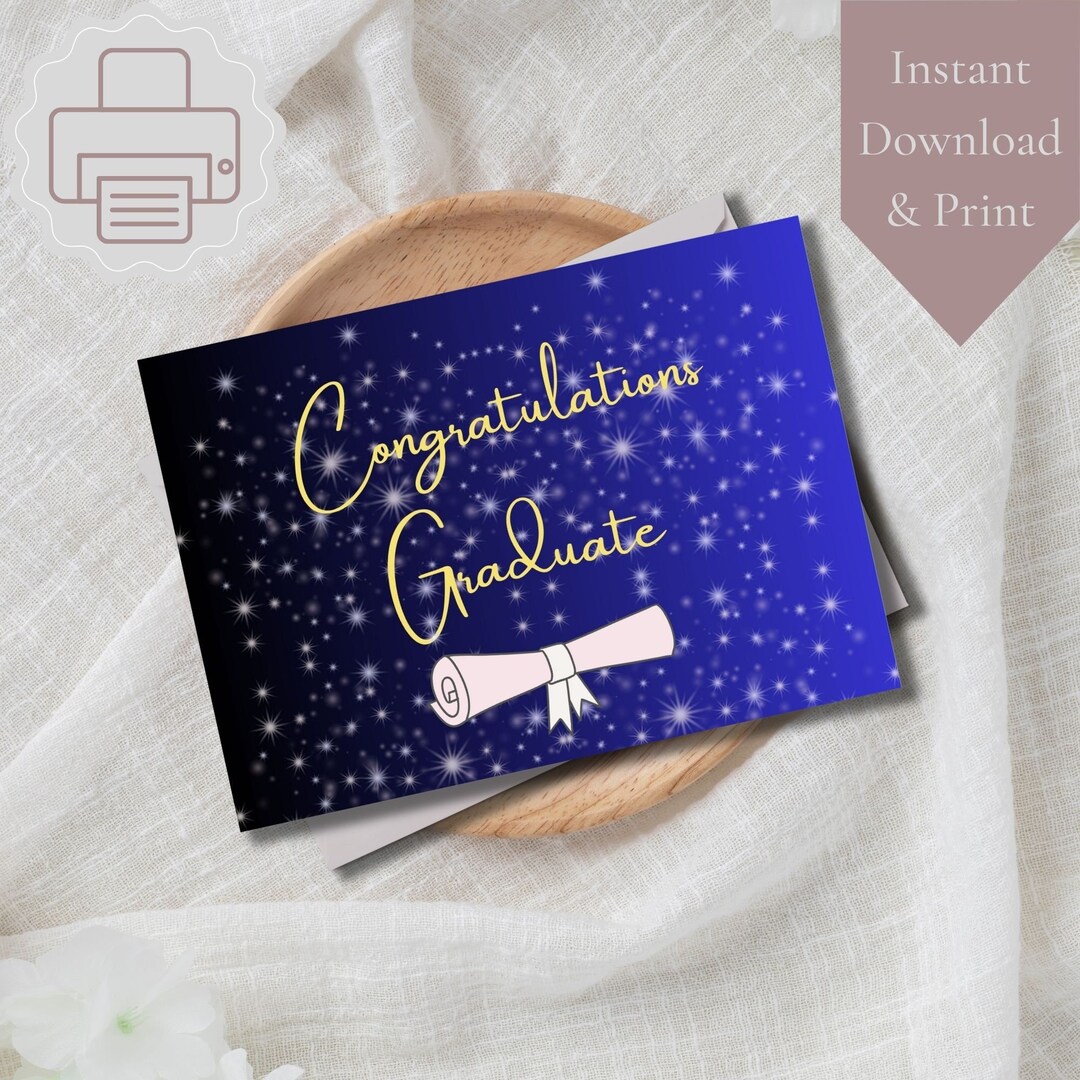 Graduation Printable Card, Graduation Digital Card, Congratulations ...
