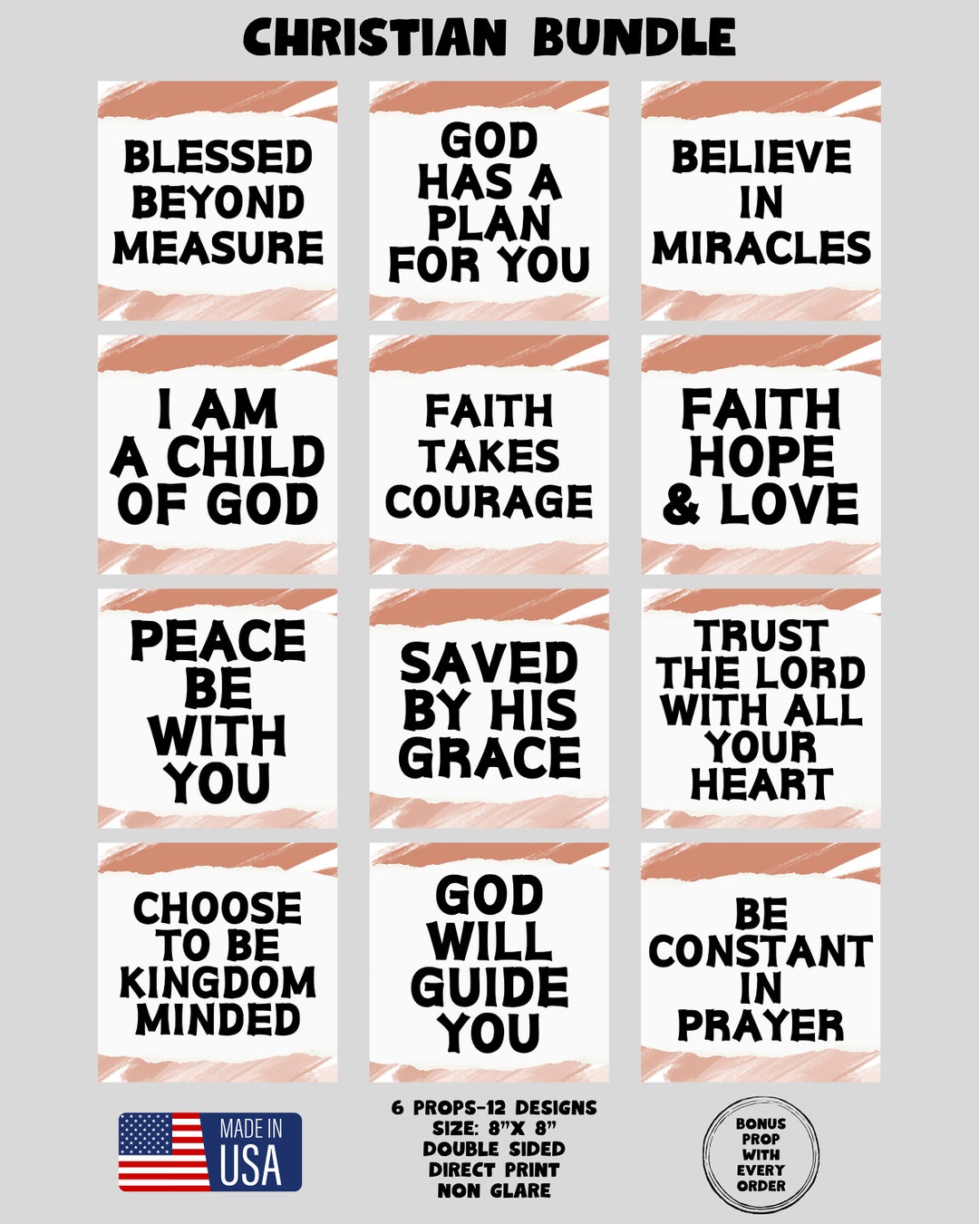 Christian Bundle, Photo Booth Props, 360 Photo Booth Props, Custom ...