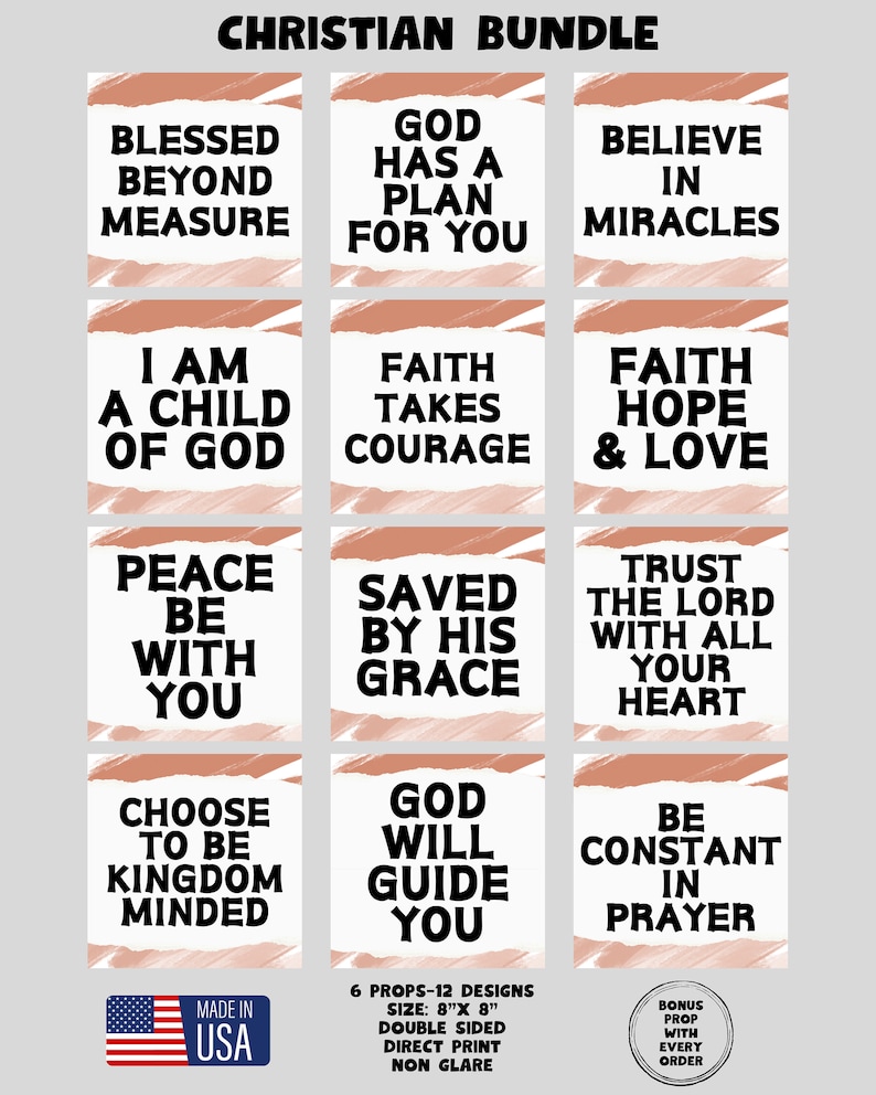 Christian Bundle, Photo Booth Props, 360 Photo Booth Props, Custom ...