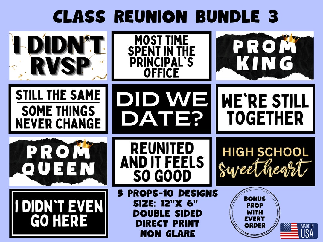 Class Reunion Bundle 3, Photo Booth Props, 360 Photo Booth Props ...