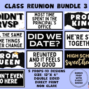 Class Reunion Bundle 3, Photo Booth Props, 360 Photo Booth Props ...