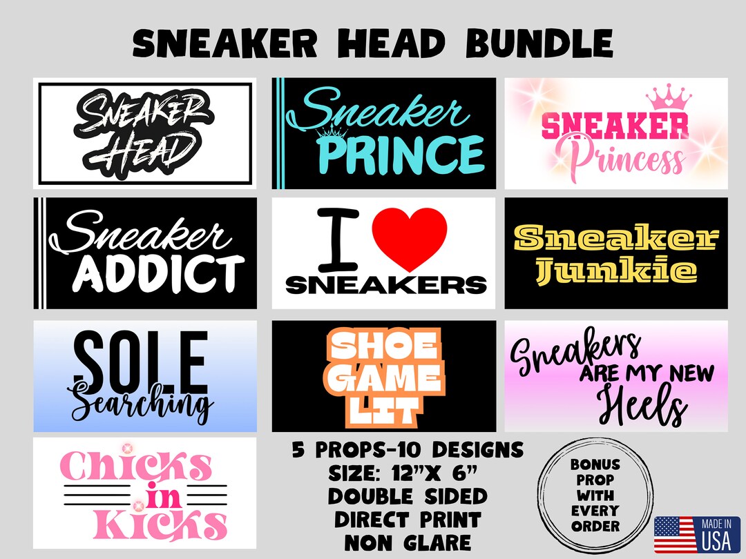 Sneaker Head Photo Booth Props, Double Sided, Party Events - Etsy