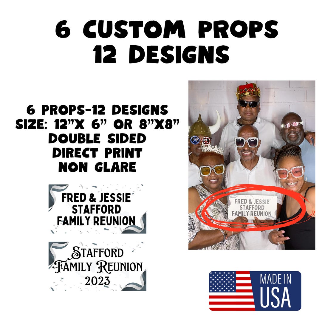 Custom Props, 6 Props-12 Designs, Photo Booth Props, 360 Photo Booth ...