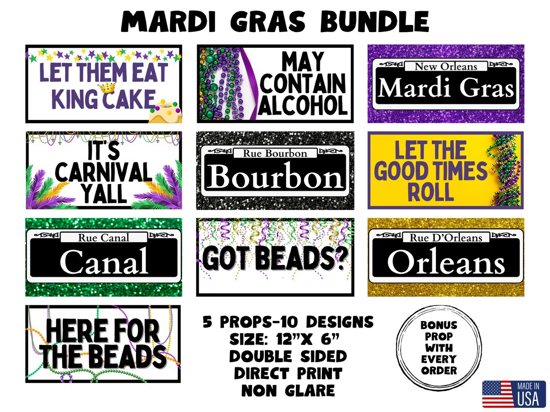 Mardi Gras Bundle, Photo Booth Props, 360 Photo Booth Props, Custom ...