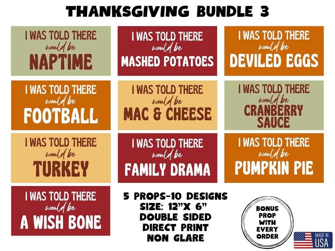 Thanksgiving Bundle 3, Photo Booth Props, 360 Photo Booth Props, Custom ...