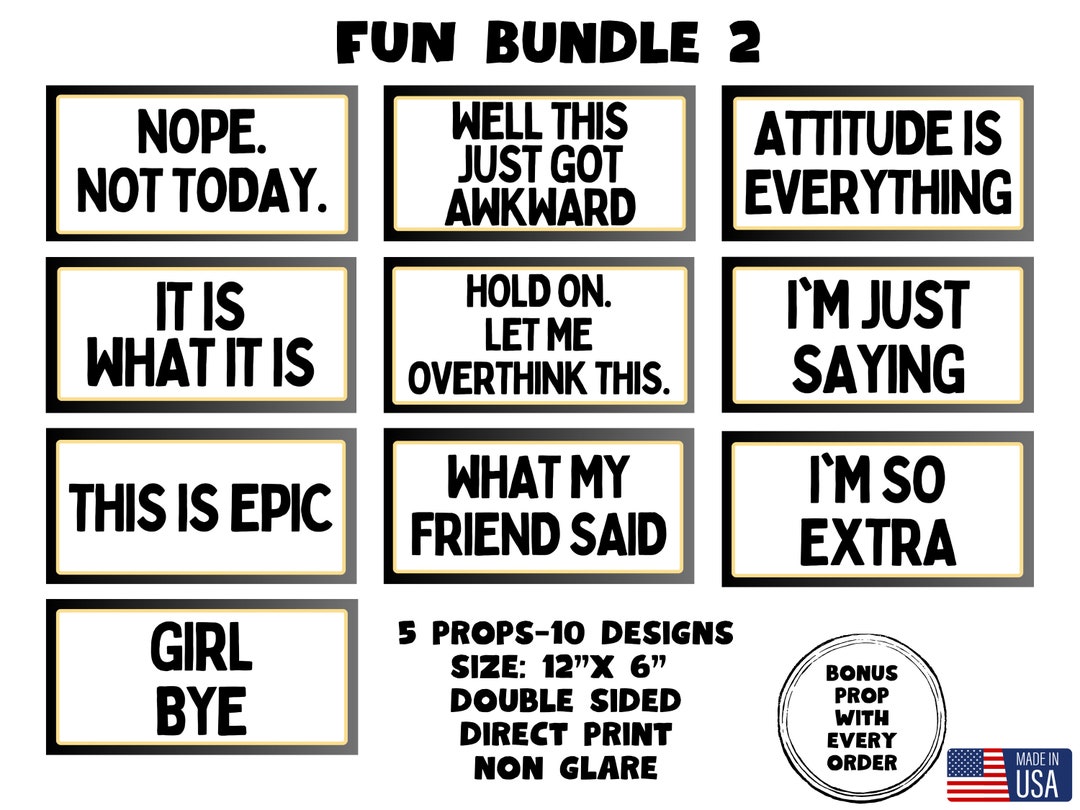 Fun Bundle 2, Photo Booth Props, 360 Photo Booth Props, Custom ...