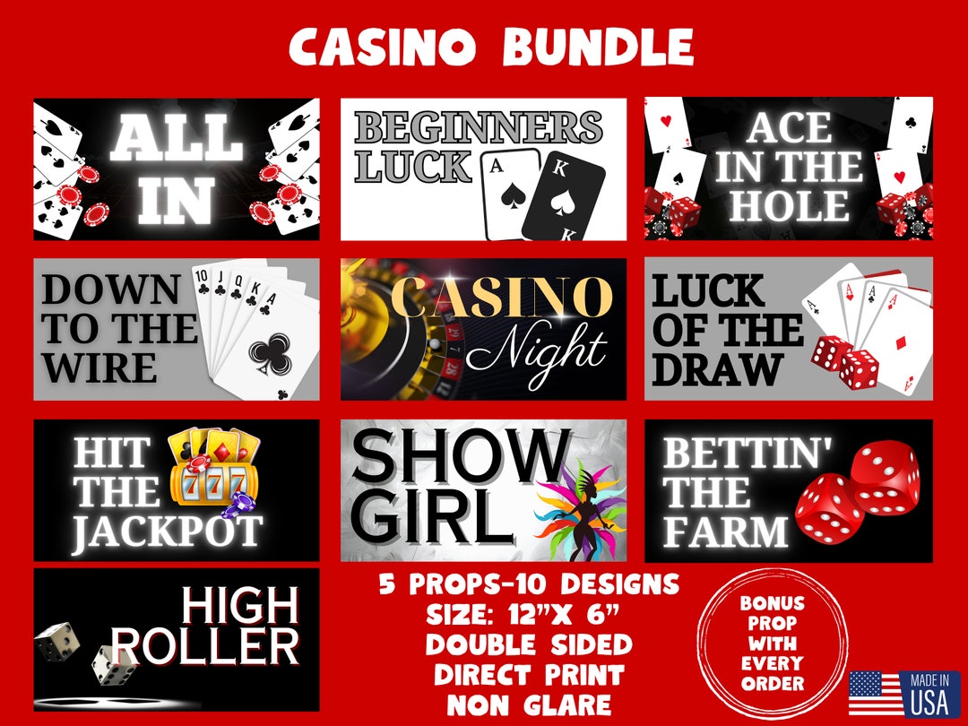 Casino Bundle, Photo Booth Props, 360 Photo Booth Props, Custom ...