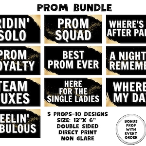 Prom Photo Booth Props, Double Sided, Party Event Signs - Etsy