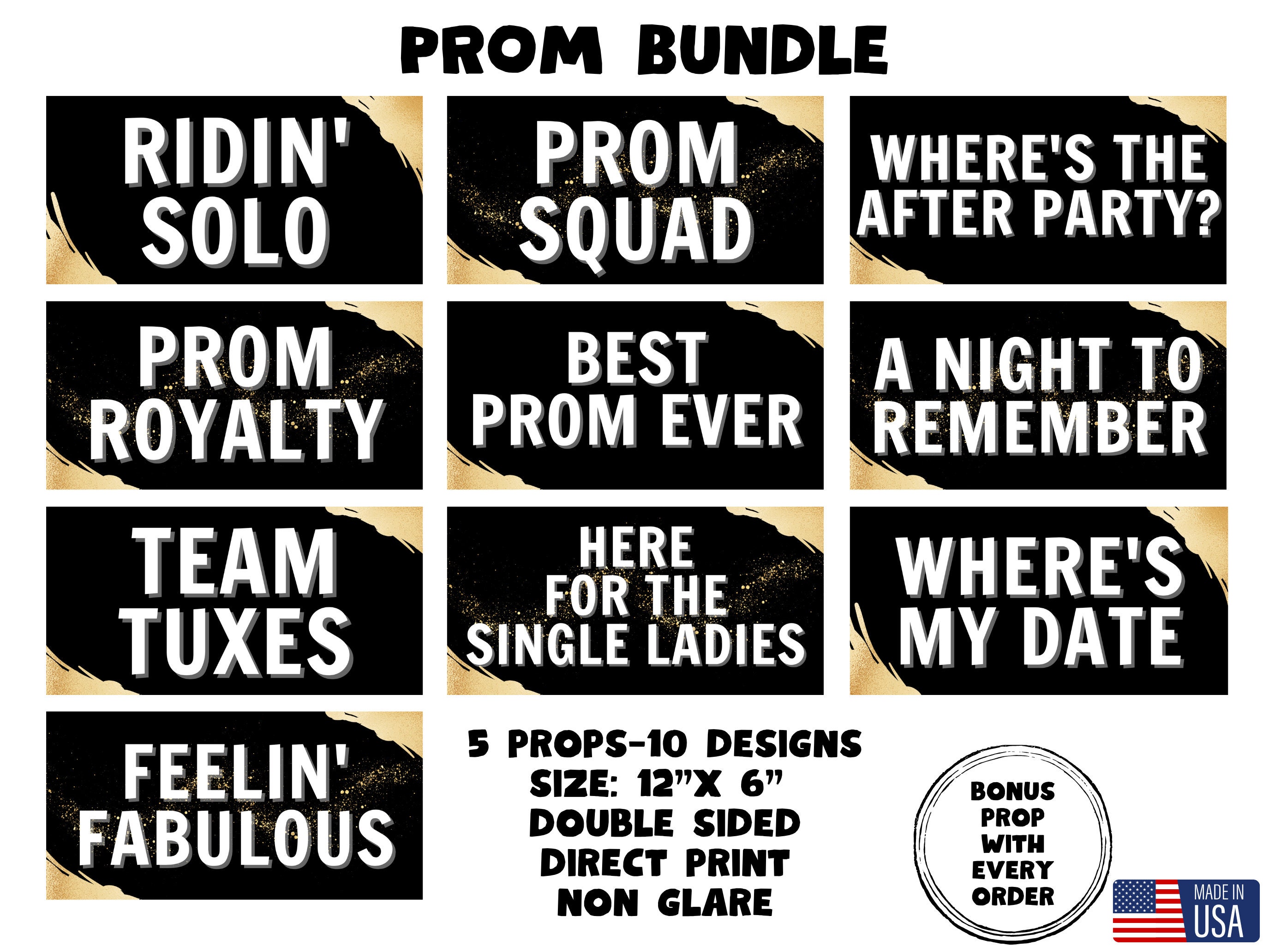 Prom Photo Booth Props, Double Sided, Party Event Signs - Etsy