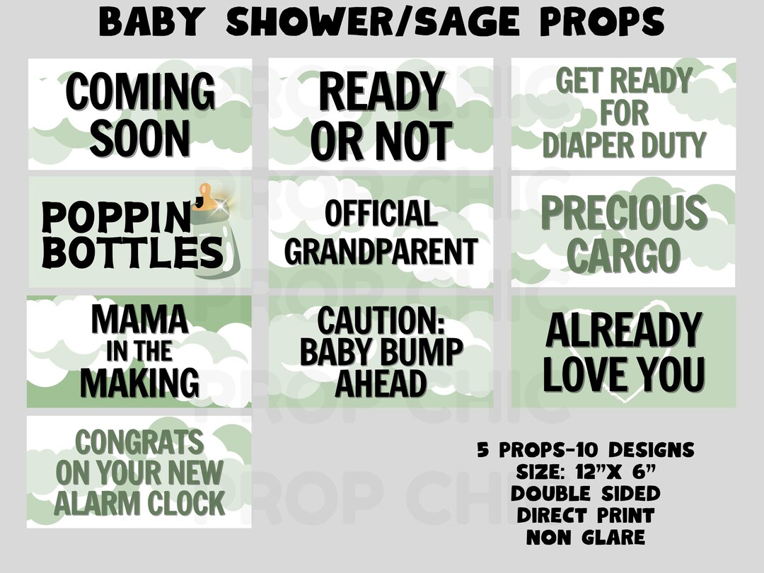 Baby Shower Props, Photo Booth Props, 360 Photo Booth Props, Custom ...