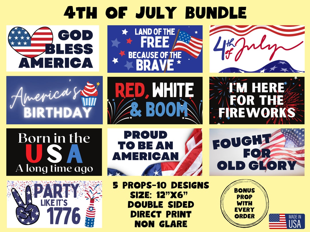 4th of July Photo Booth Props, Patriotic Party Decorations - Etsy
