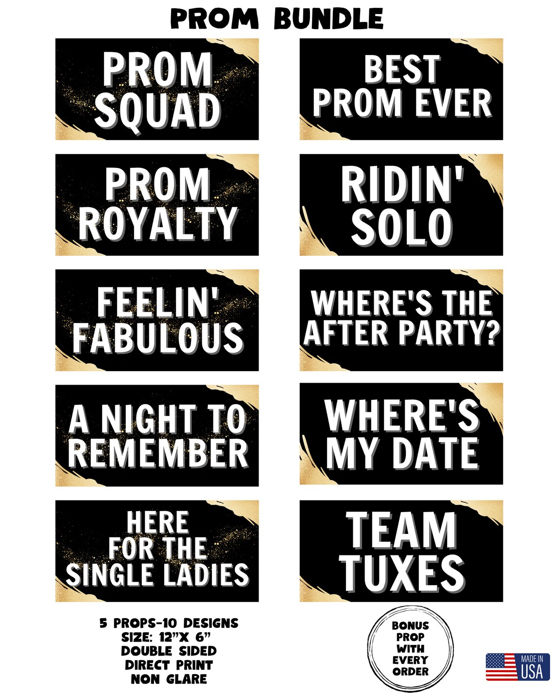 Prom Photo Booth Props, Double Sided, Party Event Signs - Etsy