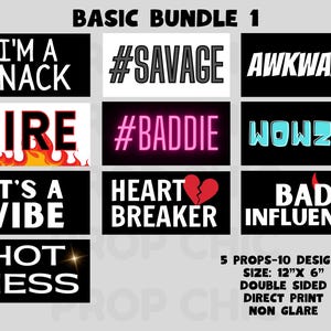 Basic Bundle 1, Photo Booth Props, 360 Photo Booth Props, Custom ...