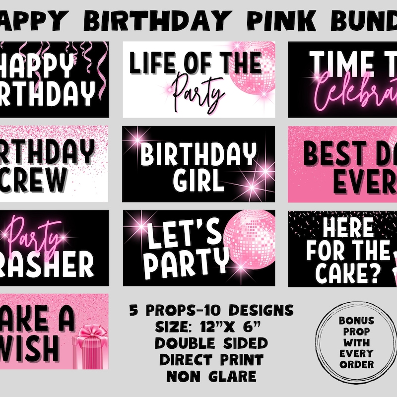 Pink 50th Photo Backdrops - Etsy