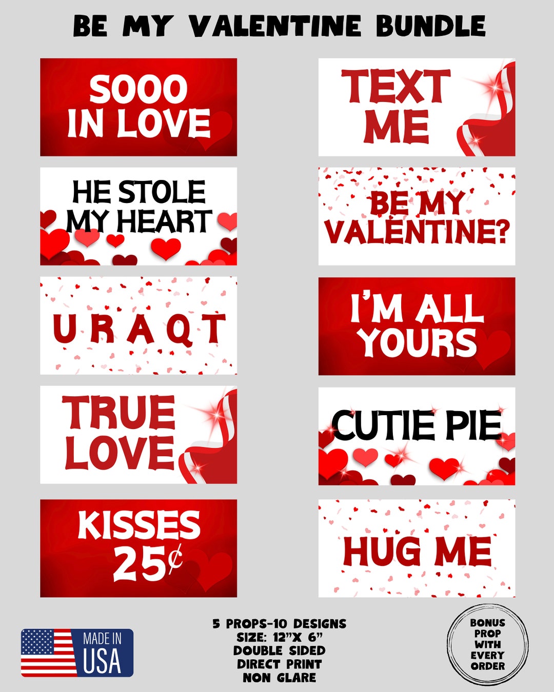 Be My Valentine Bundle, Photo Booth Props, 360 Photo Booth Props ...