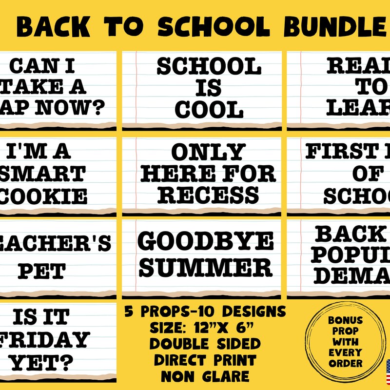 School Photo Props - Etsy