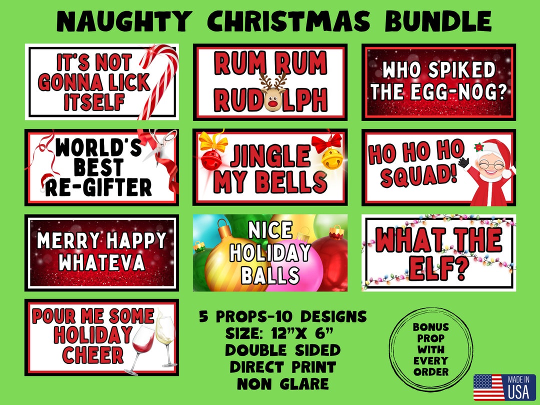 Naughty Christmas Bundle, Photo Booth Props, 360 Photo Booth Props ...