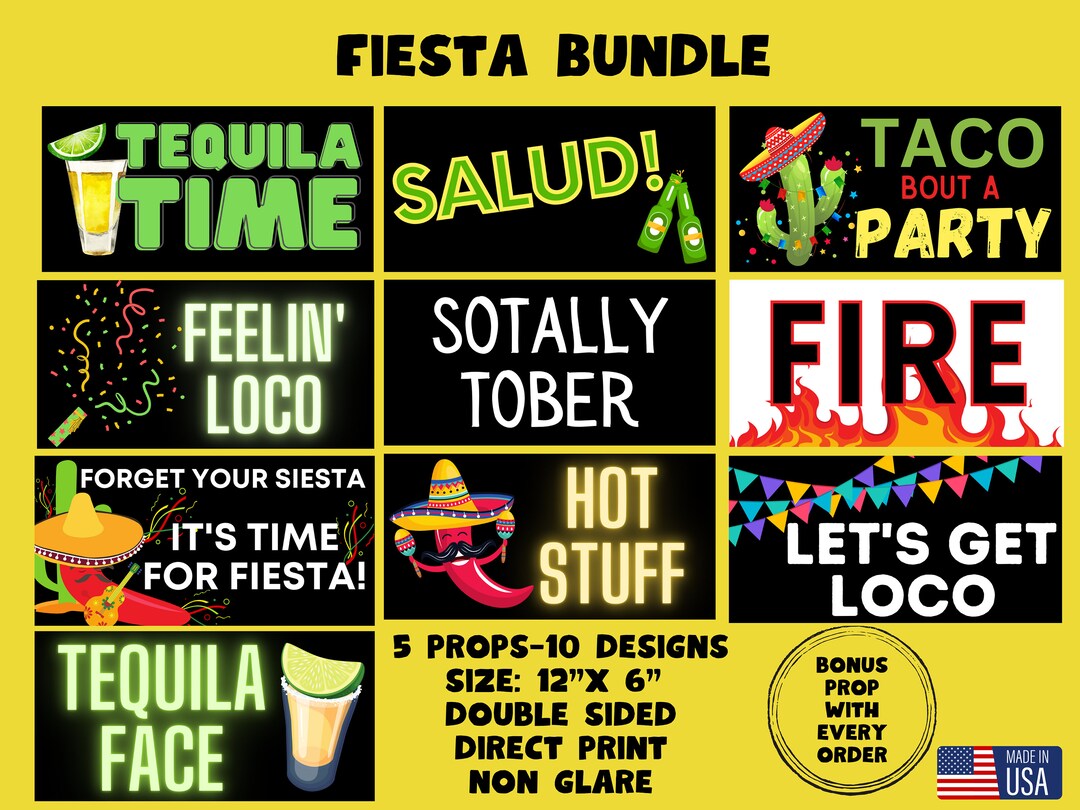 Fiesta Bundle, Photo Booth Props, 360 Photo Booth Props, Custom ...