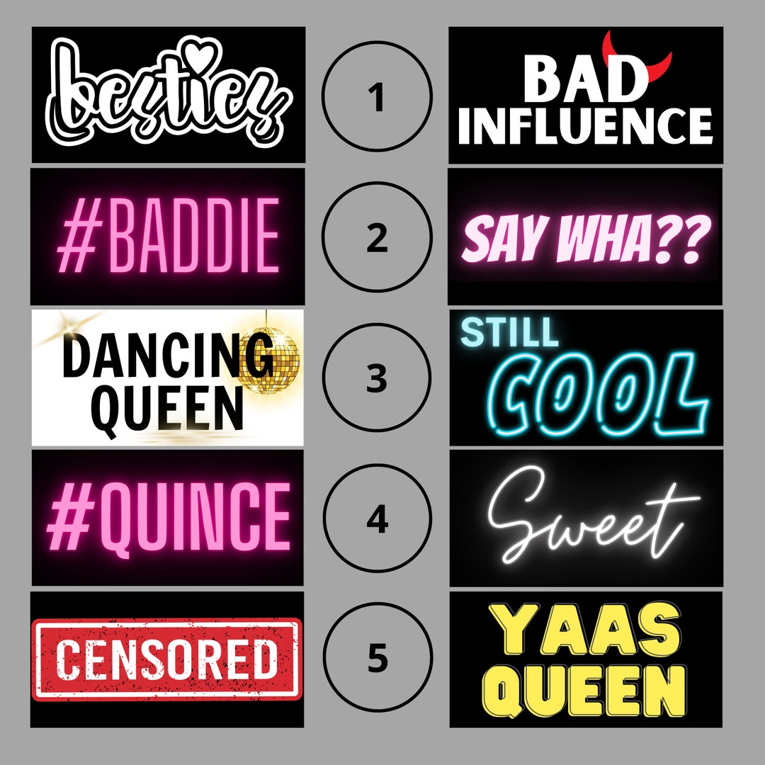 Quinceanera Bundle 1, Photo Booth Props, 360 Photo Booth Props, Custom ...