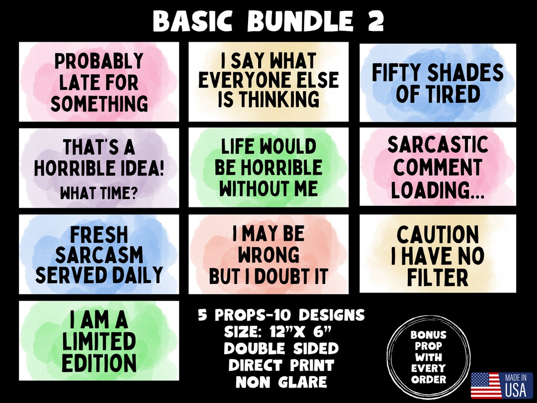 Basic Bundle 2, Photo Booth Props, 360 Photo Booth Props, Custom ...