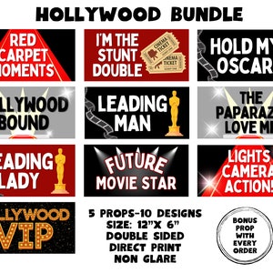 Hollywood Photo Booth Props, Double Sided Party Decorations - Etsy