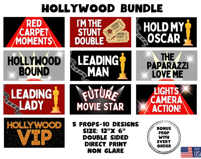 PRINTABLE Movie Night Photo Booth Props–hollywood Photo Props-awards ...